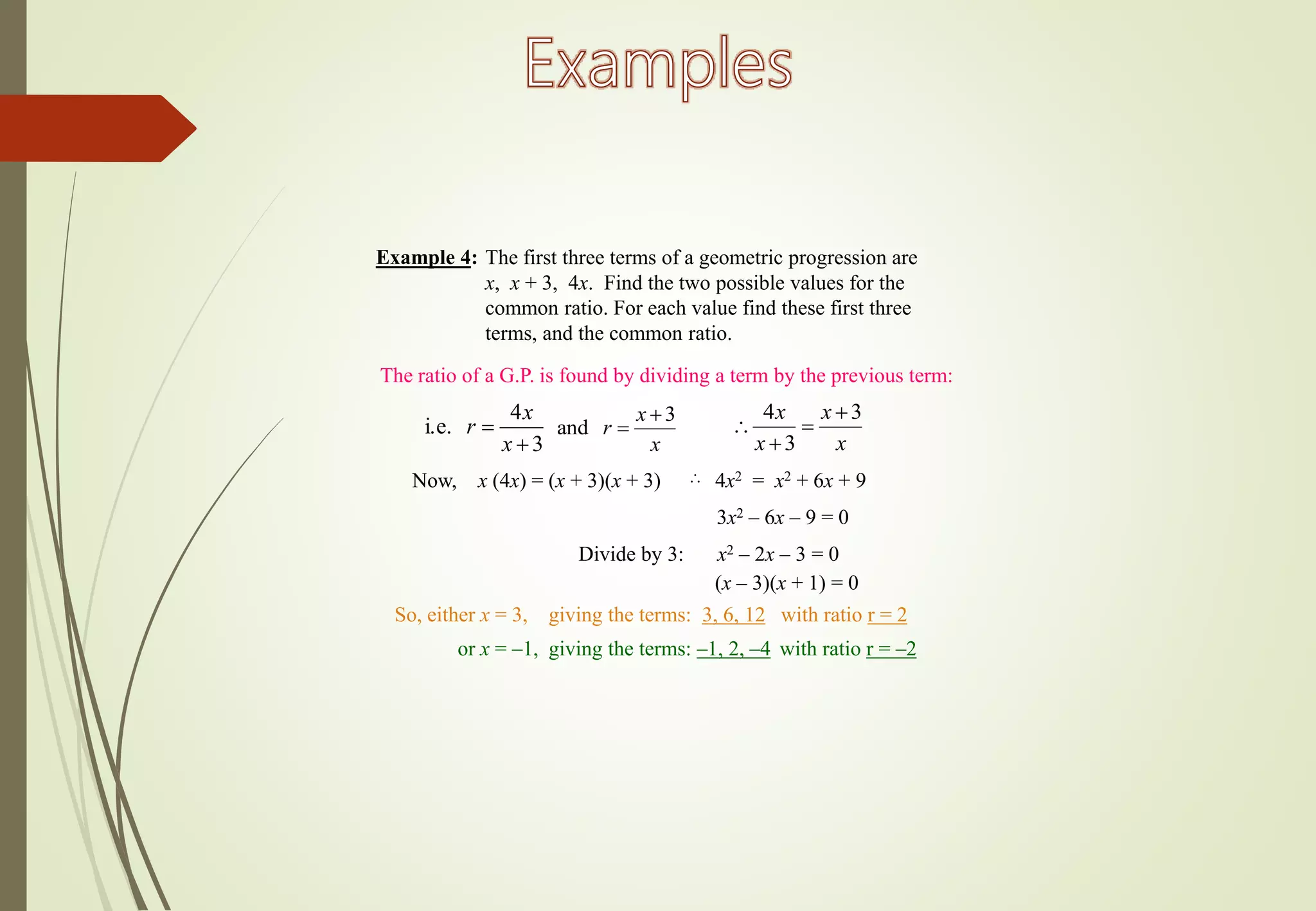 Geometric Progressions | PPTX