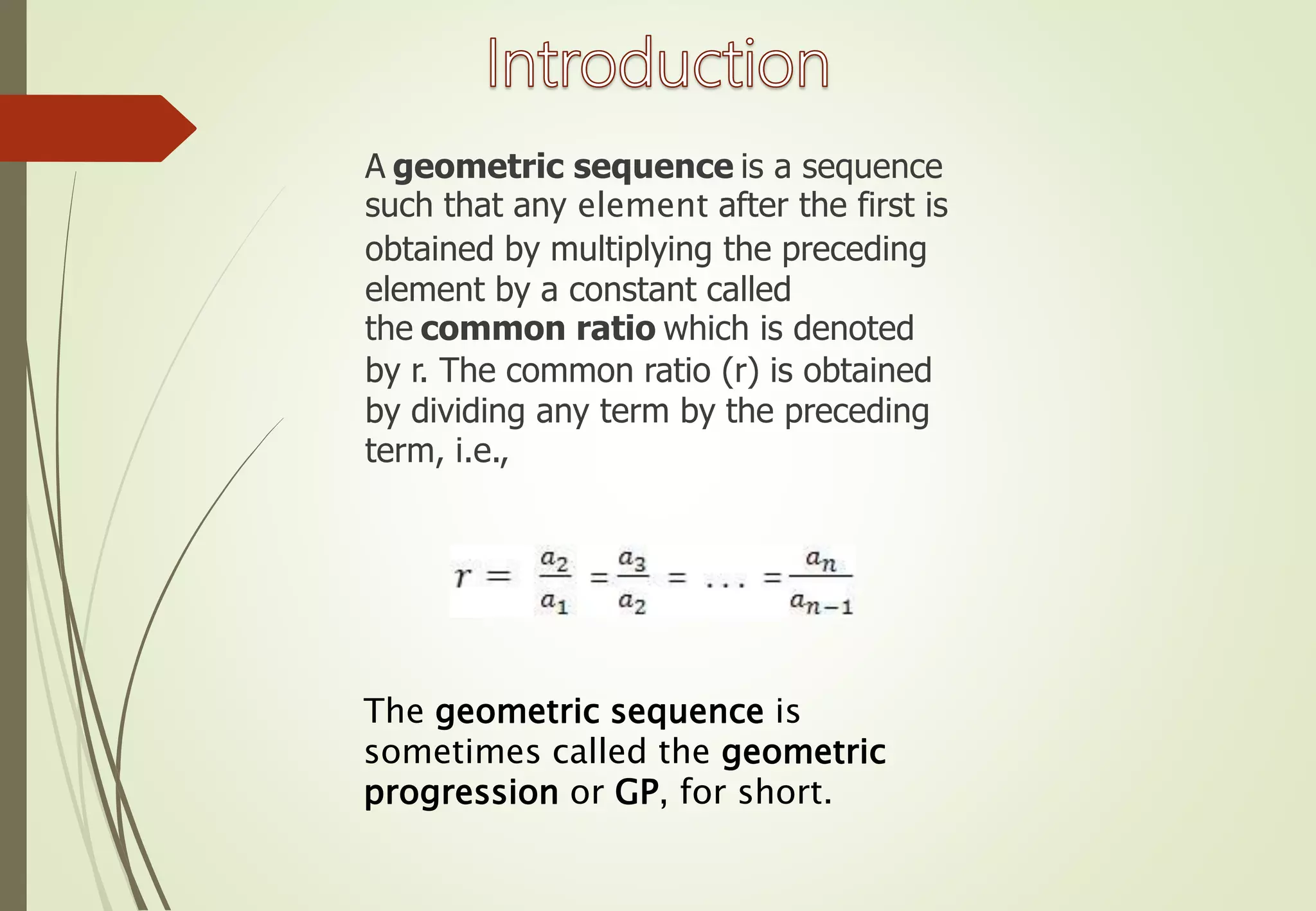 Geometric Progressions | PPTX