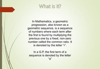 Geometric Progressions | PPTX