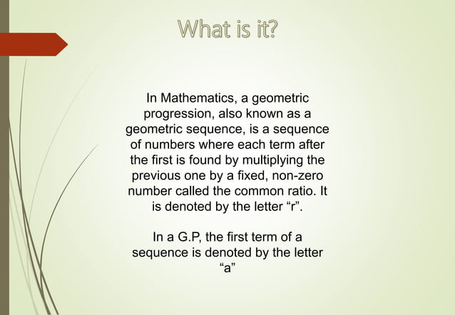 Geometric Progressions | PPTX | Physics | Science