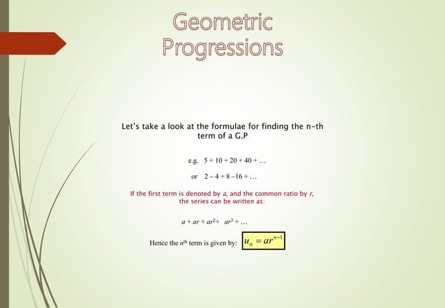 Geometric Progressions | PPTX | Physics | Science