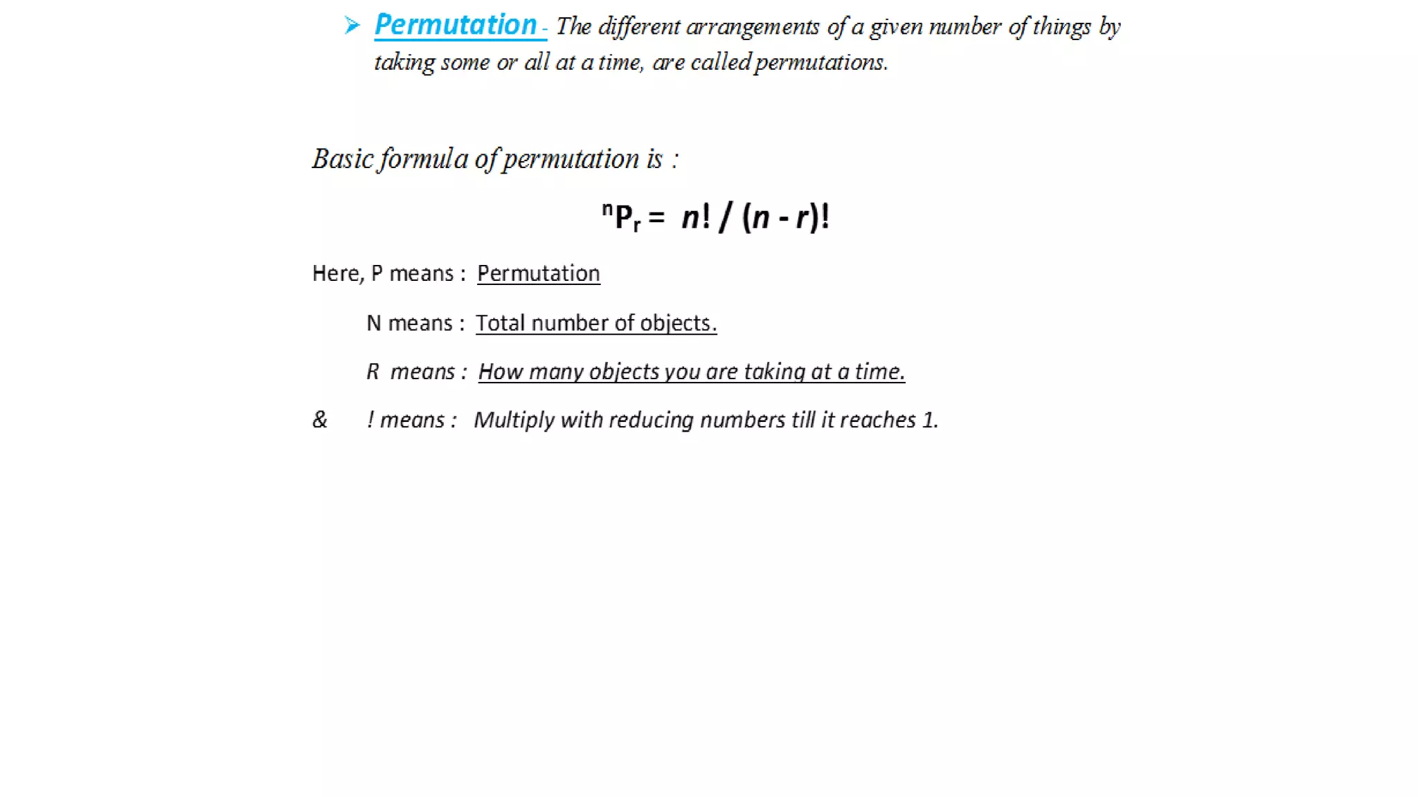 PRESENTATION ON RESTRICTED PERMUTATION | PPTX