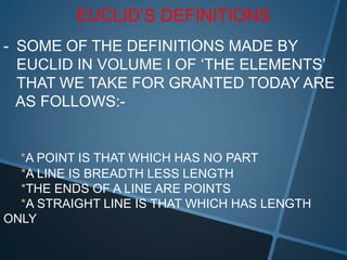 EUCLID'S GEOMETRY | MATHS | PPT