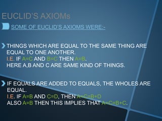 EUCLID'S GEOMETRY | MATHS | PPT