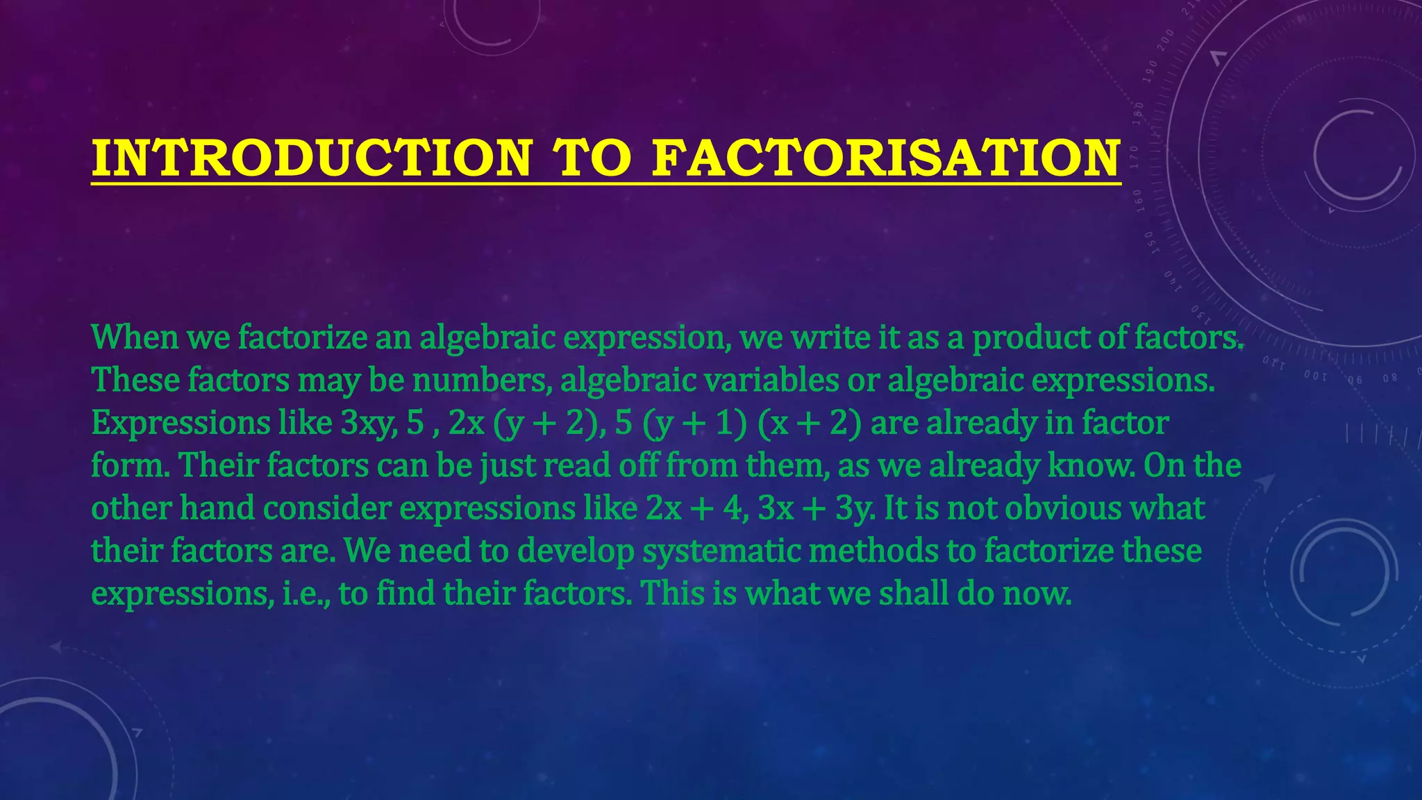 FACTORISATION | PPTX