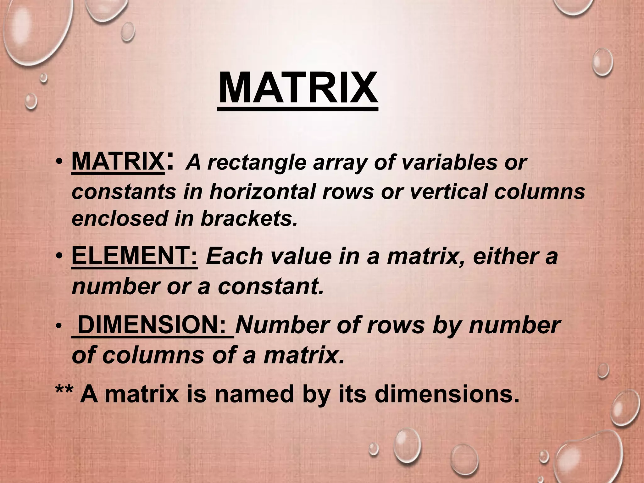 Matrix (BBA, MBA) | PPTX
