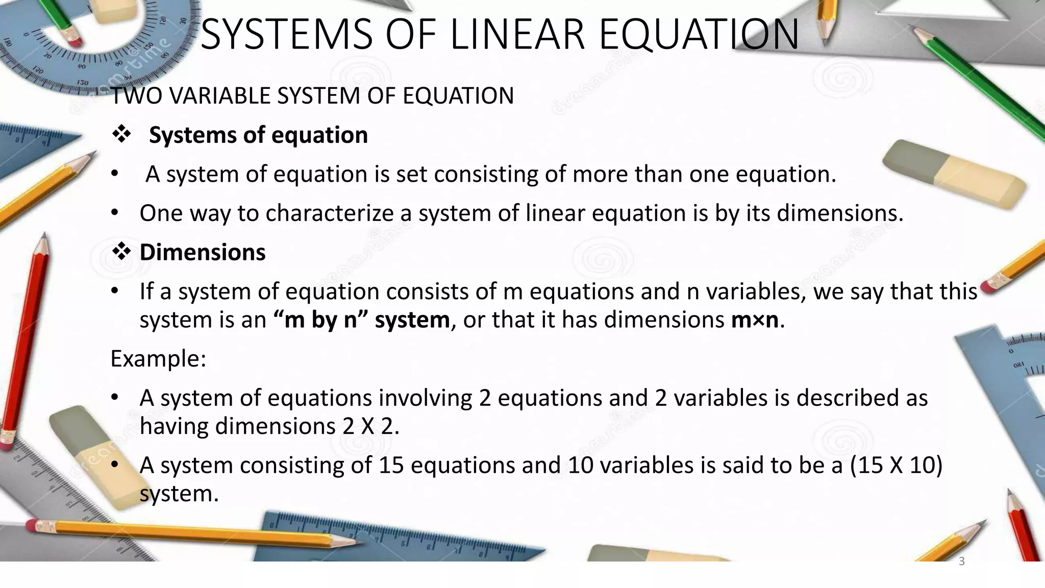 Systems of Linear Algebra | PPTX