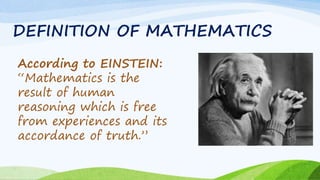 Mathematics : Meaning, Nature, and Definition | PPTX