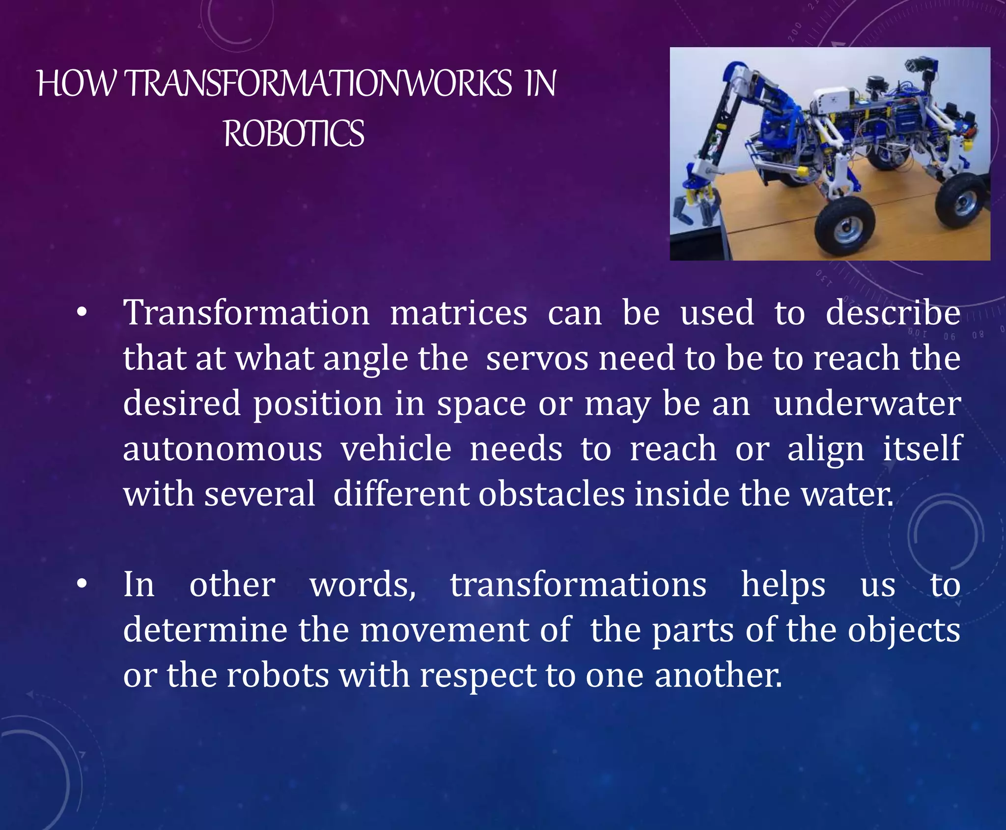 USE OF MATRIX IN ROBOTICS | PPTX