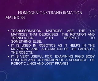 USE OF MATRIX IN ROBOTICS | PPTX