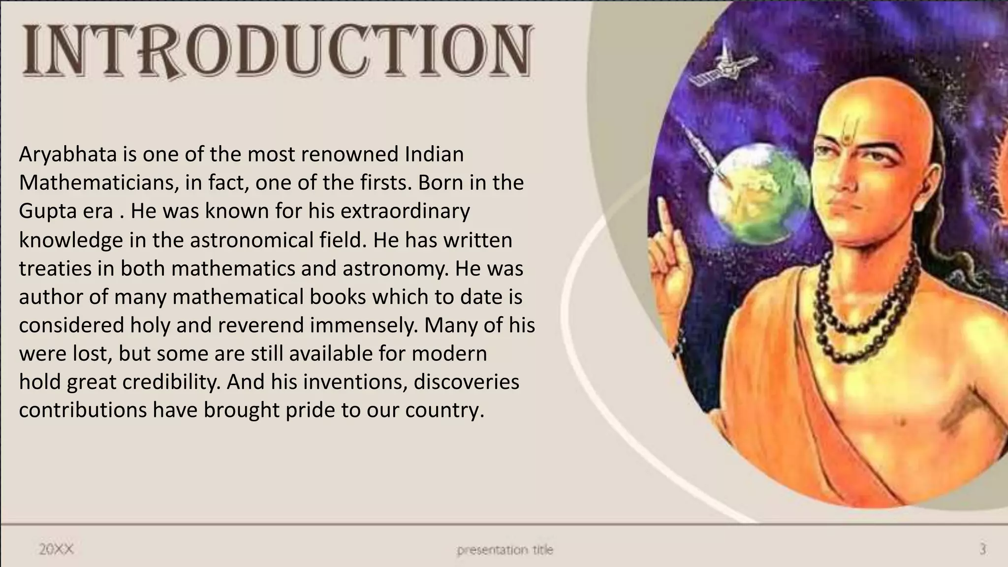 PPT on Aryabhatta with contribution | PPTX