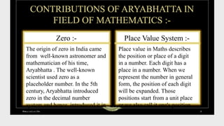 PPT on Aryabhatta with contribution | PPTX