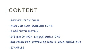 system of non-linear equation (linear algebra & vector calculus) | PPTX
