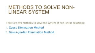 system of non-linear equation (linear algebra & vector calculus) | PPT