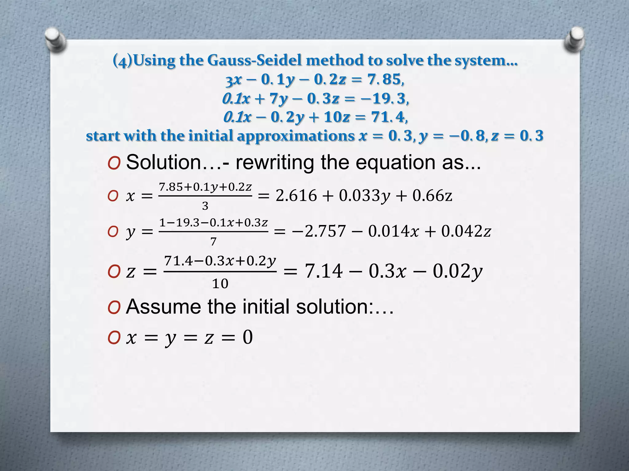 system of algebraic equation by Iteration method | PPTX