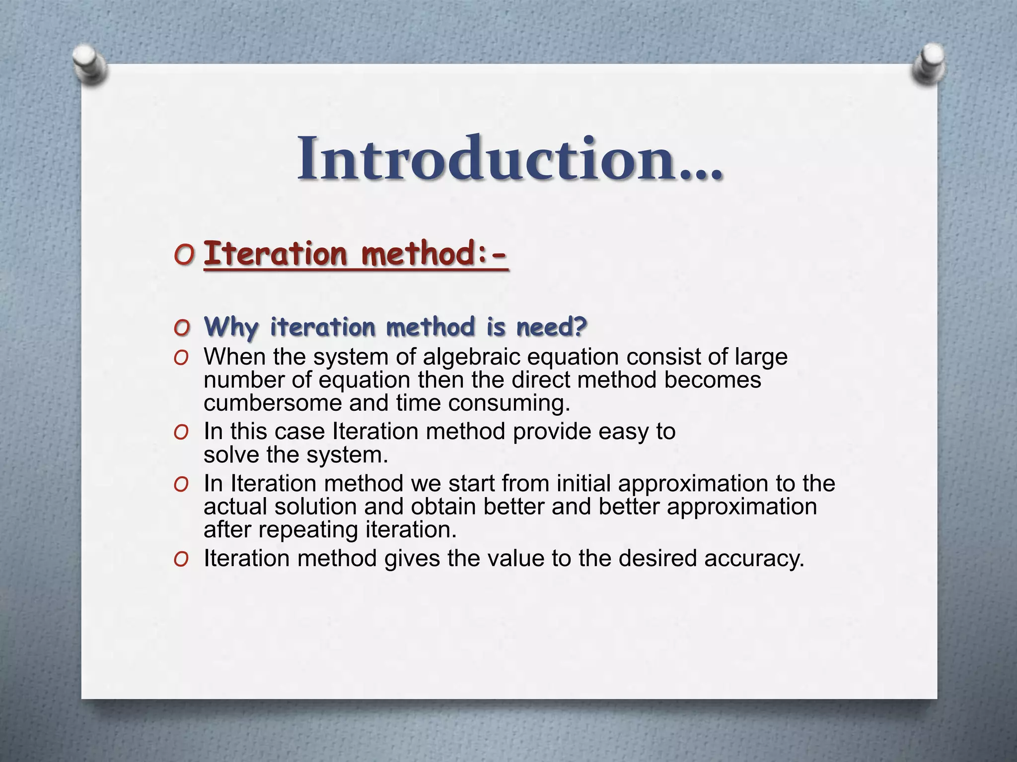 system of algebraic equation by Iteration method | PPTX
