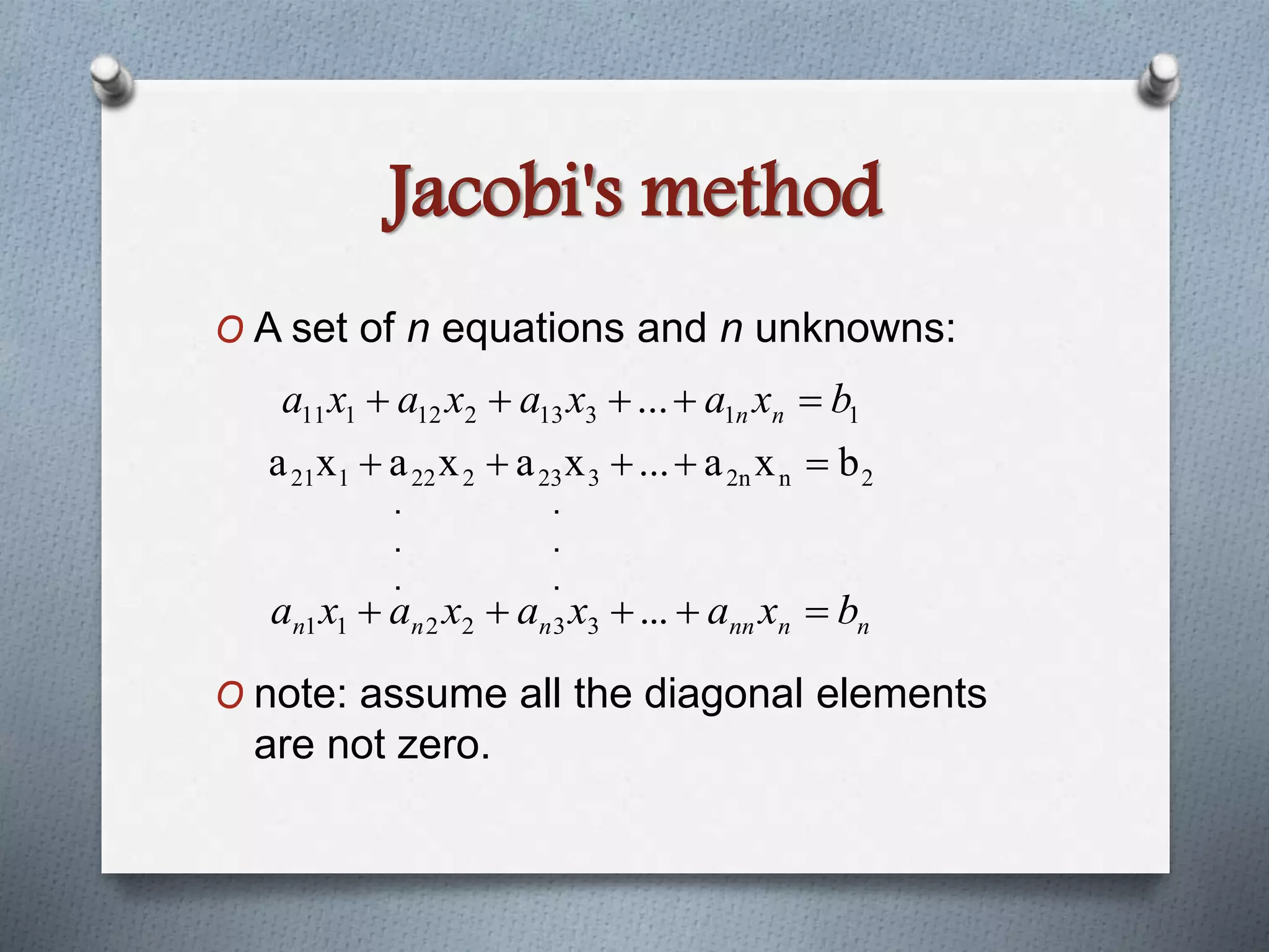 system of algebraic equation by Iteration method | PPTX