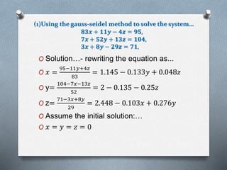system of algebraic equation by Iteration method | PPTX