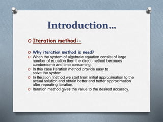 system of algebraic equation by Iteration method | PPTX