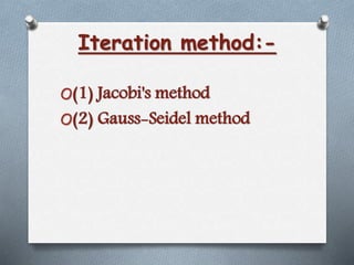 system of algebraic equation by Iteration method | PPTX