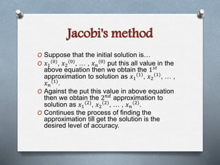 system of algebraic equation by Iteration method | PPTX