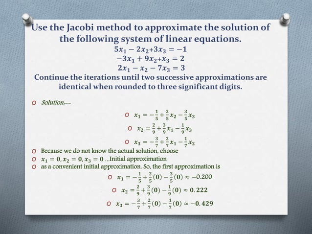 system of algebraic equation by Iteration method | PPT