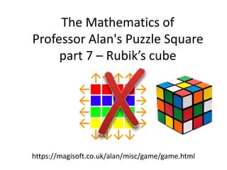 Rubiks Cube - Part 7 of The Mathematics of Professor Alan's Puzzle ...