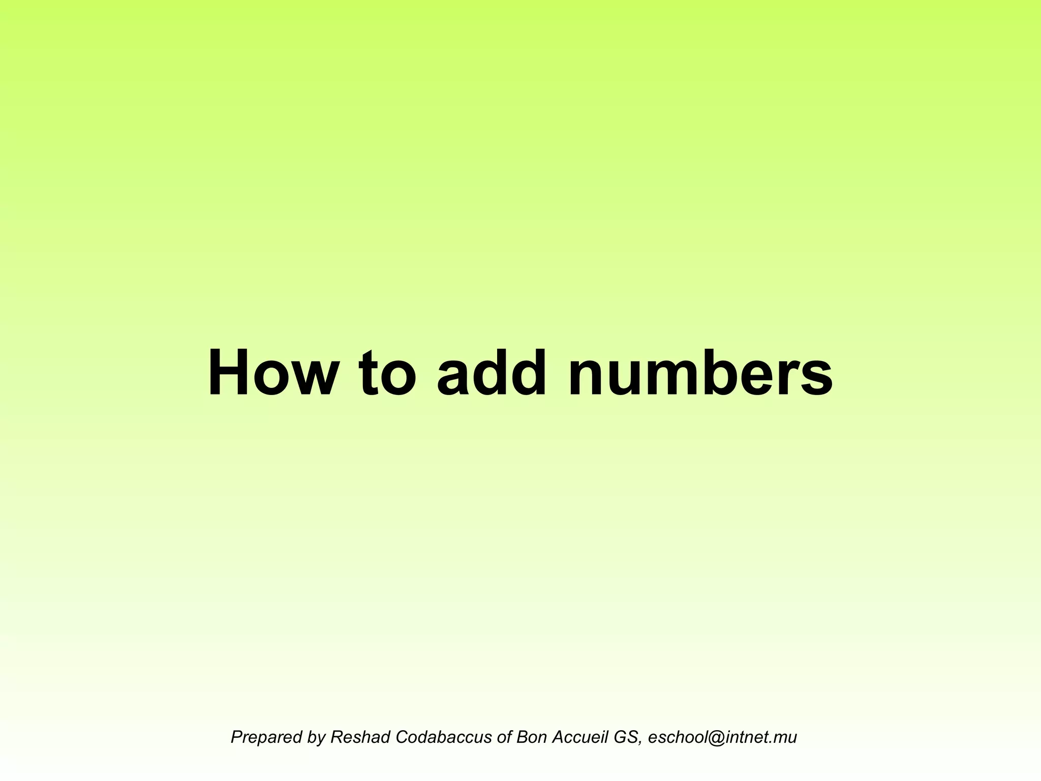 Mathematics for Std III - Addition | PPS