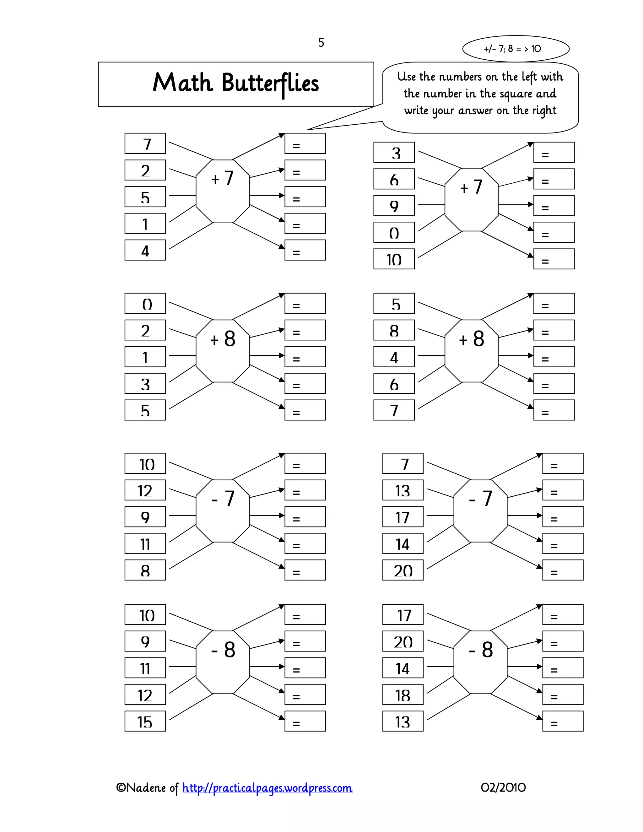 Maths butterflies | PDF