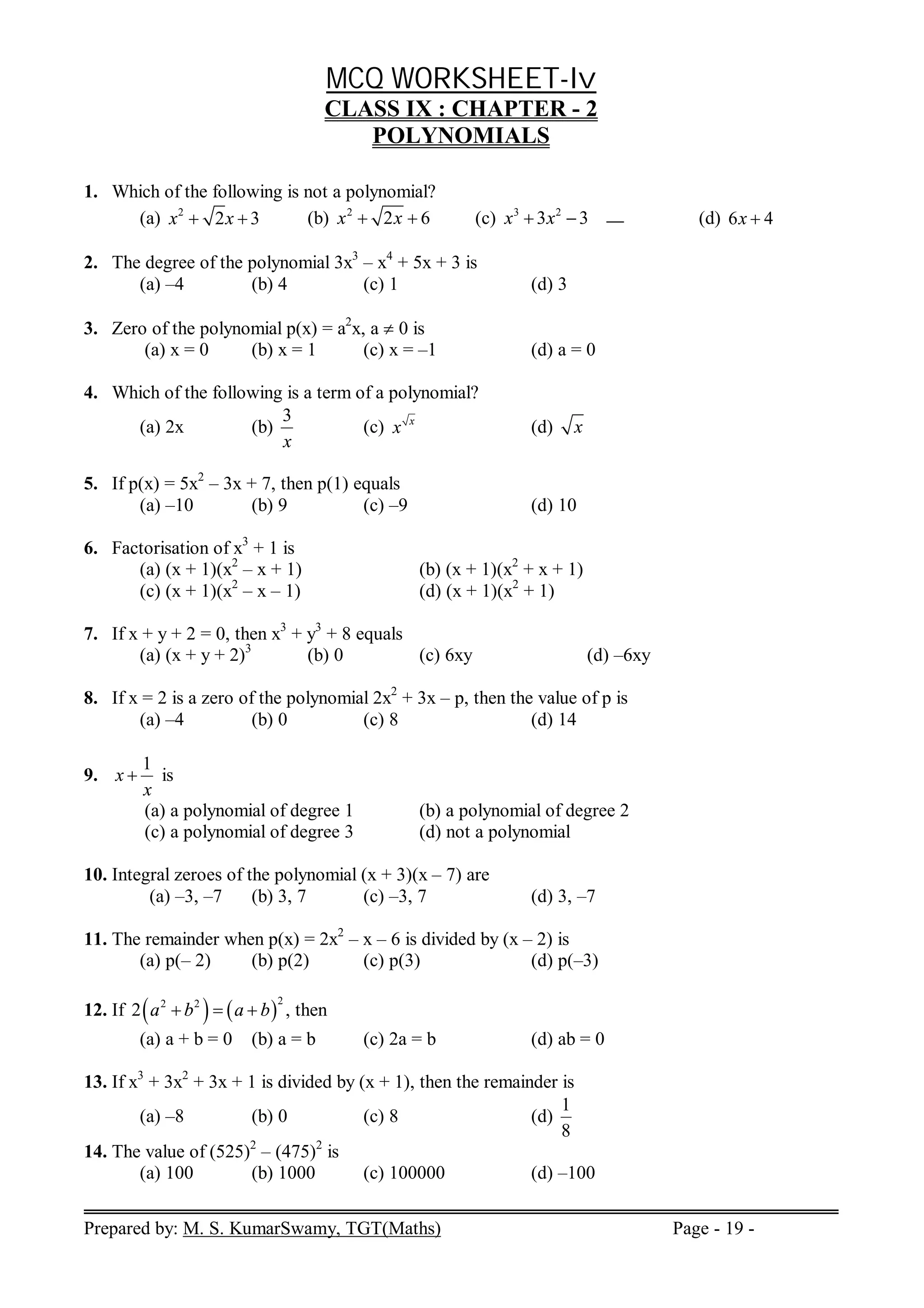 Maths class-ix-question-bank | PDF | Physics | Science
