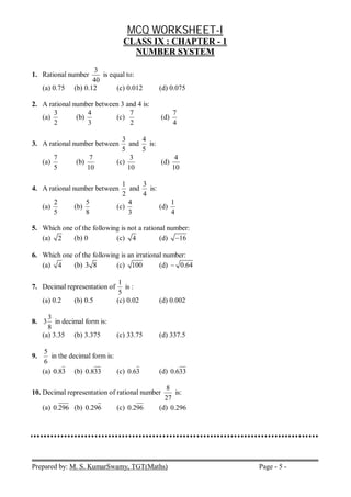 Maths class-ix-question-bank | PDF