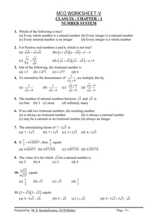 Maths class-ix-question-bank | PDF