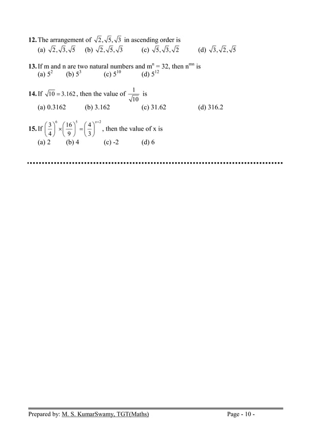 Maths class-ix-question-bank | PDF | Physics | Science