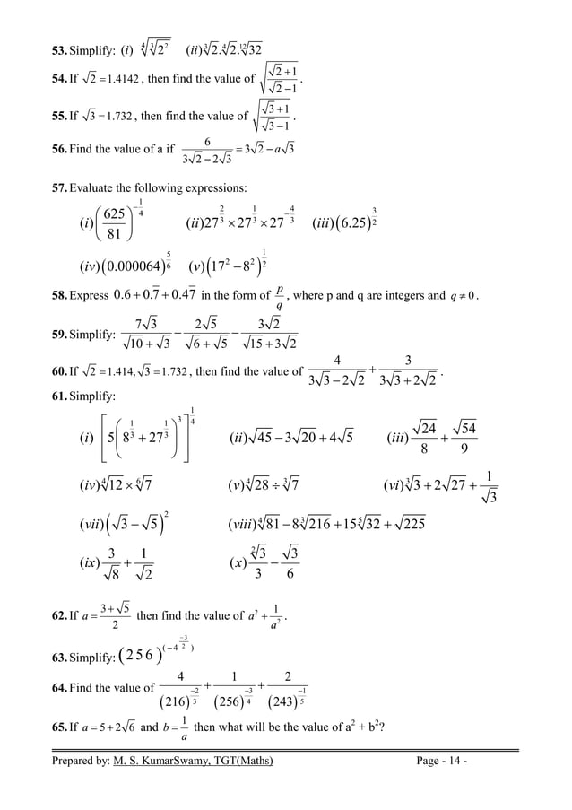 Maths class-ix-question-bank | PDF | Physics | Science