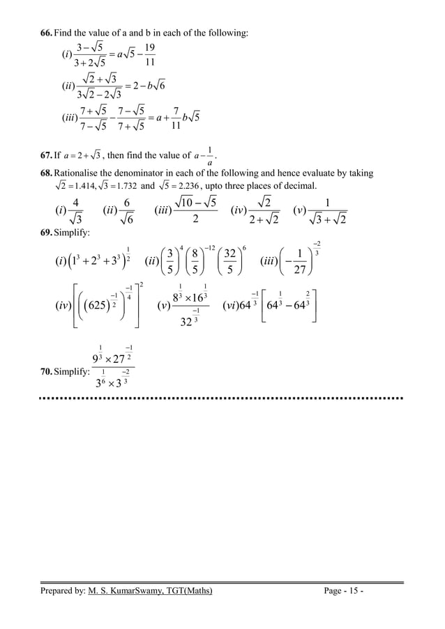 Maths class-ix-question-bank | PDF | Physics | Science