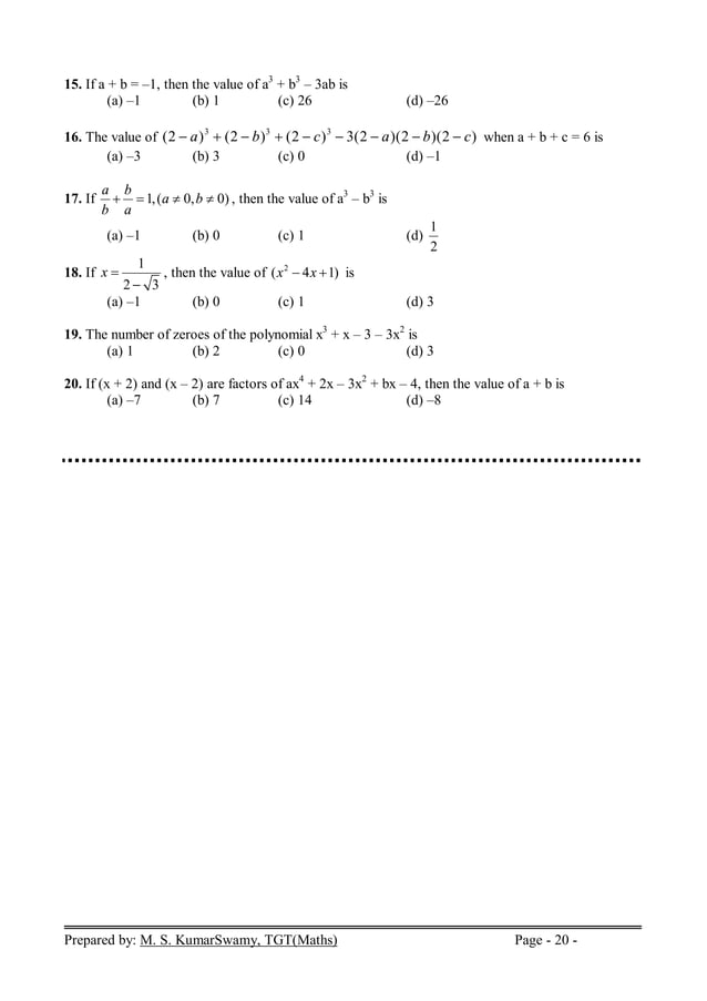 Maths class-ix-question-bank | PDF | Physics | Science