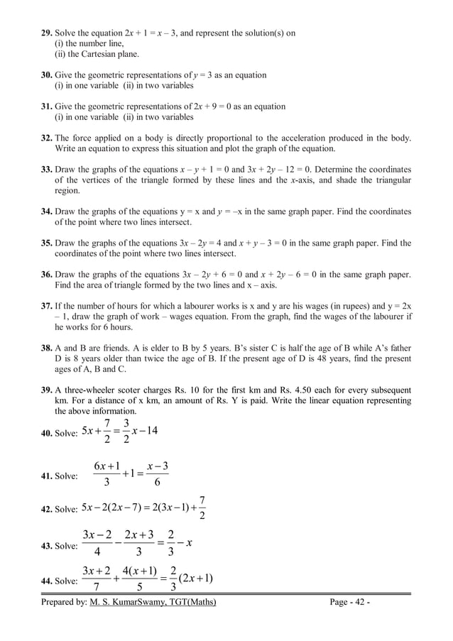 Maths class-ix-question-bank | PDF | Physics | Science