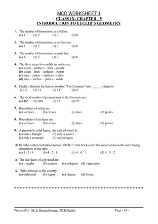 Maths class-ix-question-bank | PDF
