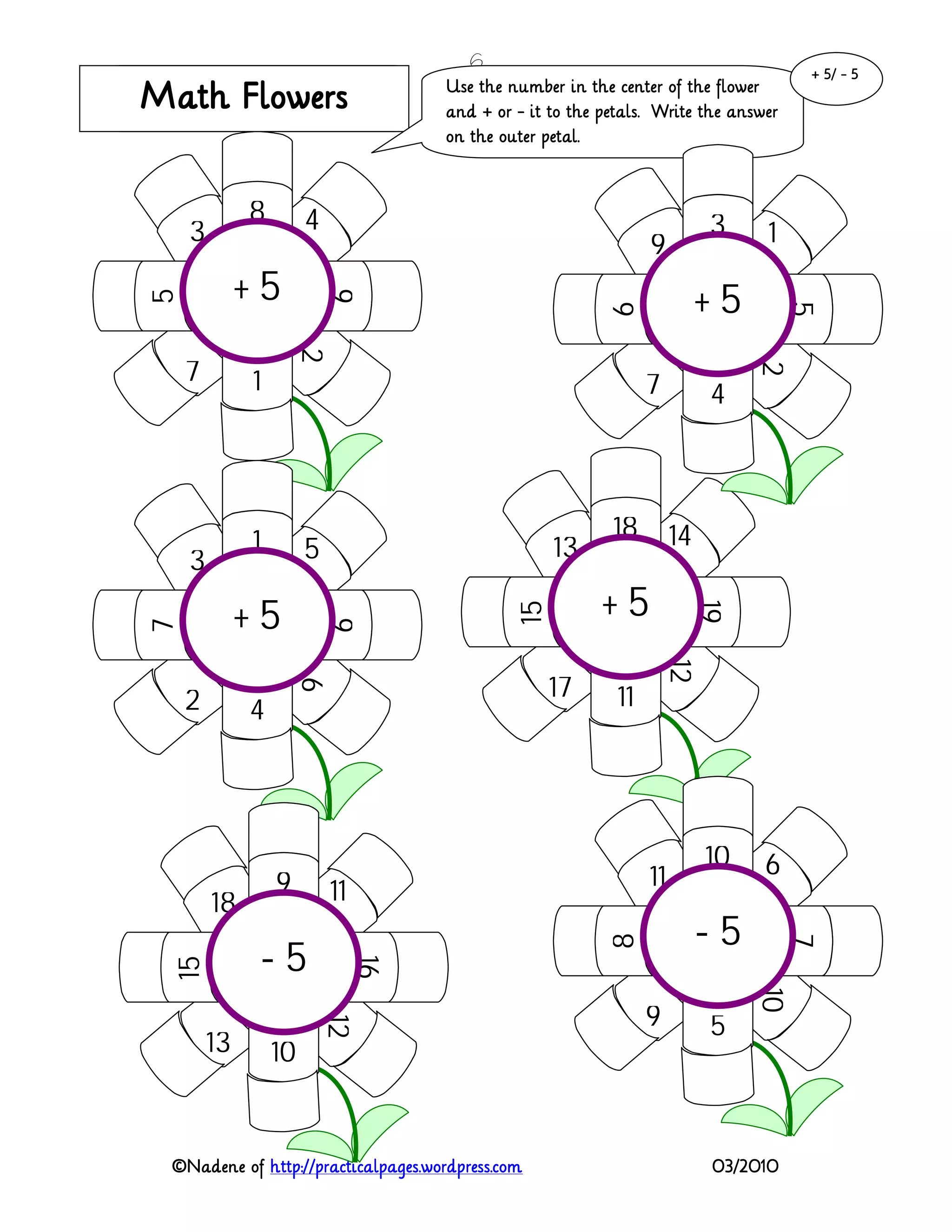 Maths flowers | PDF