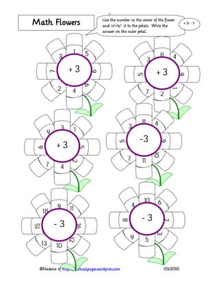 Maths flowers | PDF