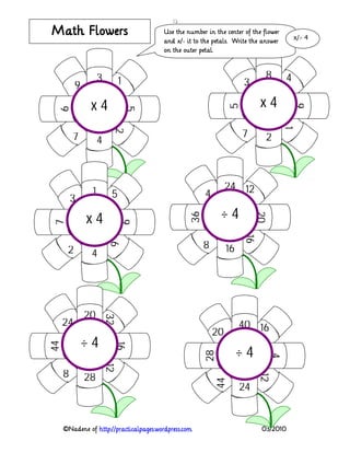 Maths flowers | PDF