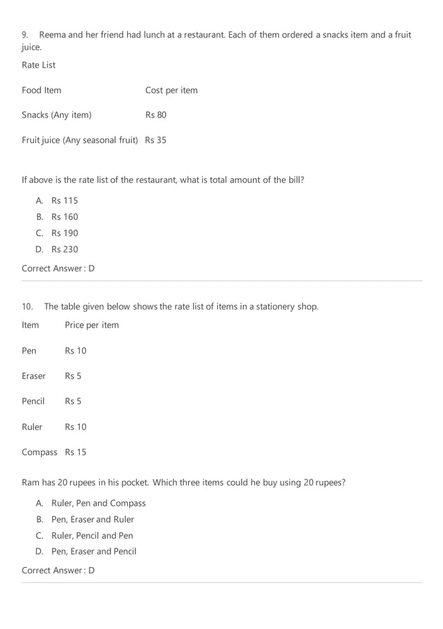 CLASS V SLATE MATHS WITH KEY | PDF