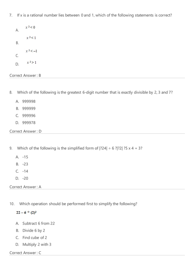 CLASS VIII SLATE MATHS WITH KEY | DOCX | Chemistry | Science