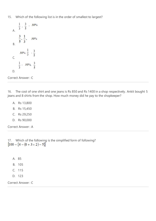 CLASS VIII SLATE MATHS WITH KEY | PDF