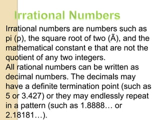 Maths number system | PPTX