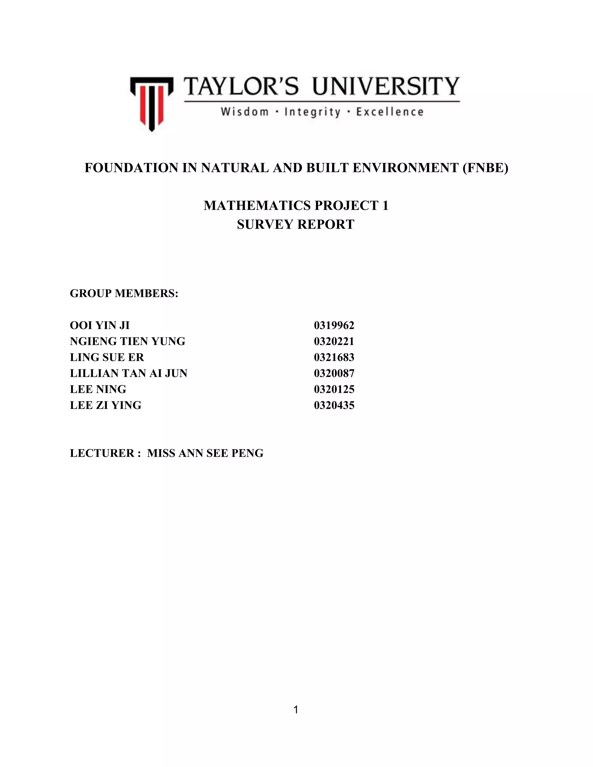 Maths Report Pdf