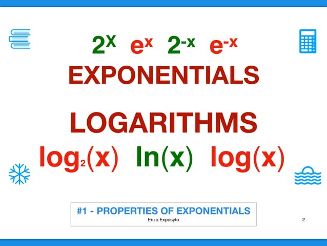 MATHS SYMBOLS - #1 - EXPONENTIALS and THEIR PROPERTIES | PPT