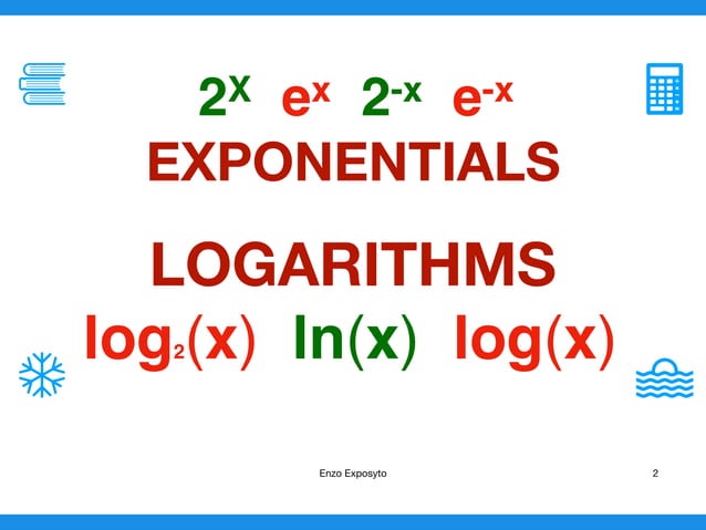 MATHS SYMBOLS - EXPONENTIALS + LOGARITHMS and THEIR PROPERTIES