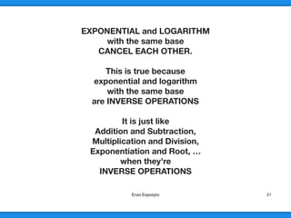 MATHS SYMBOLS - #2 - EXPONENTIALS and LOGARITHMS | PDF