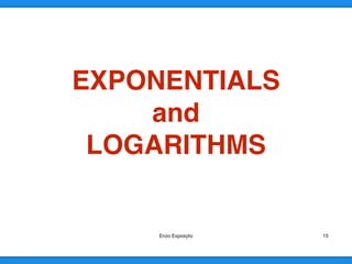 MATHS SYMBOLS - #2 - EXPONENTIALS and LOGARITHMS | PDF